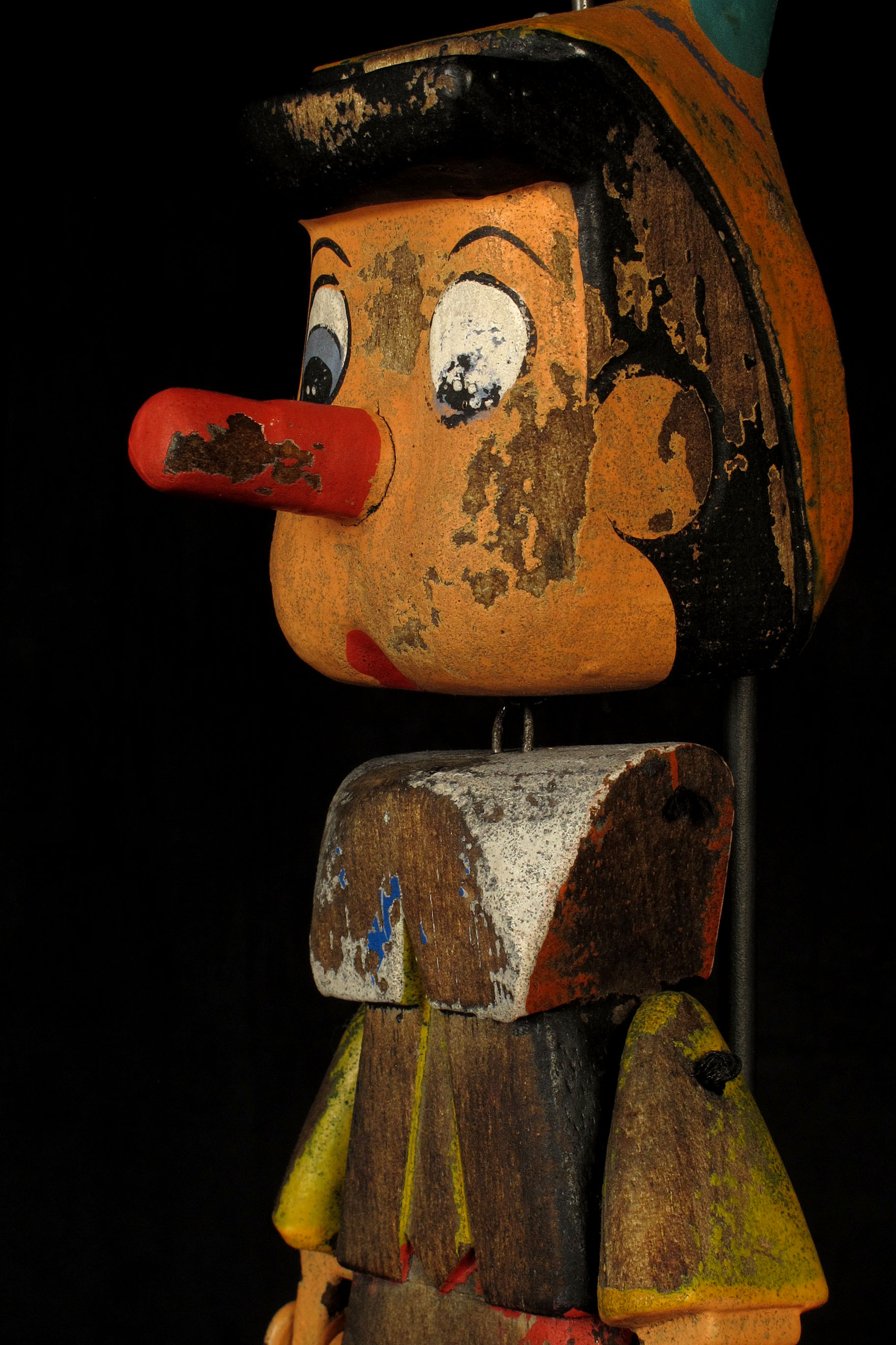 Ancienne marionnette Pinocchio, sculpture en bois soigneusement ...
